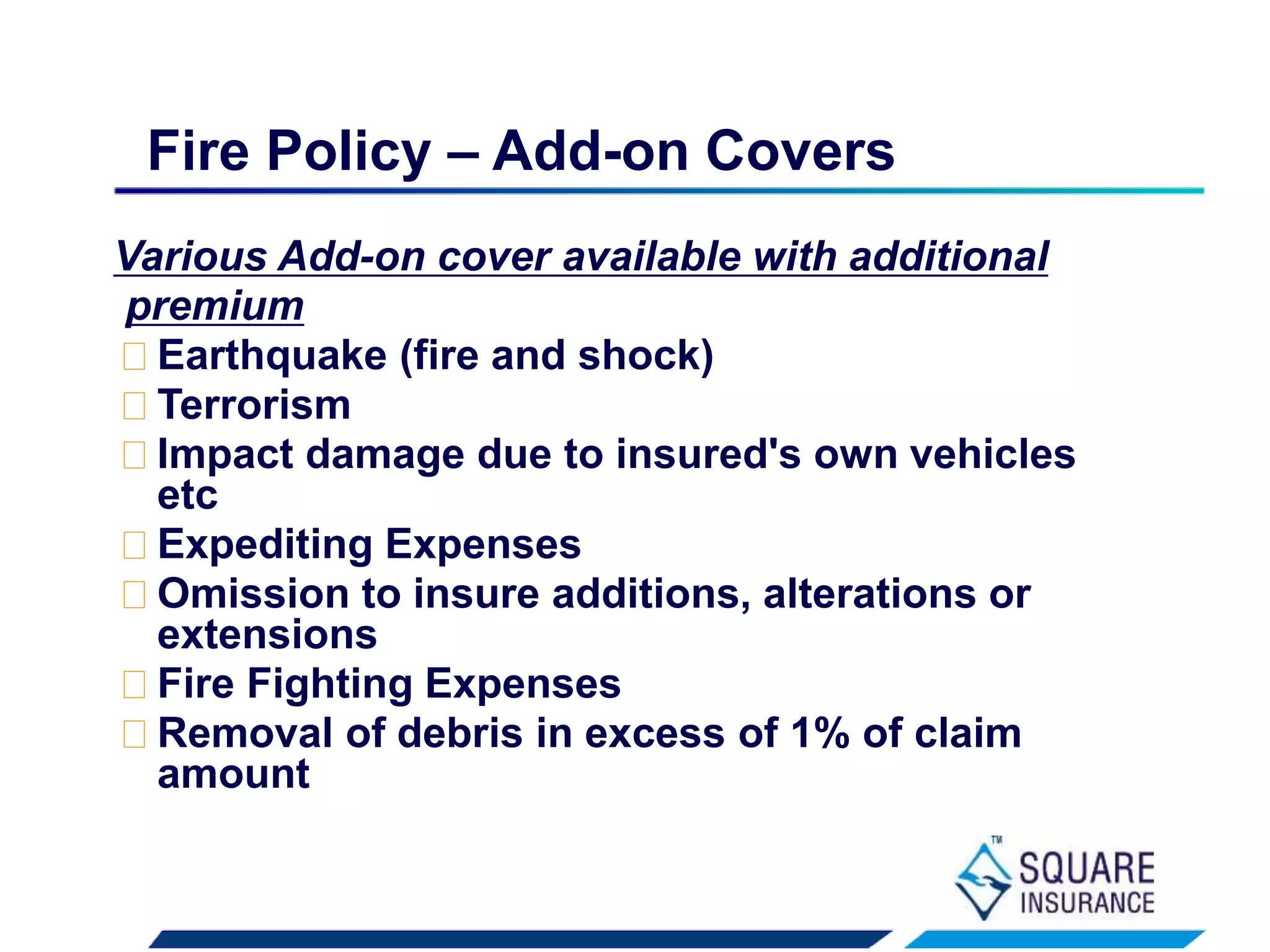 Standard Fire & Special Perils Policy (Internal Training) | PPTX