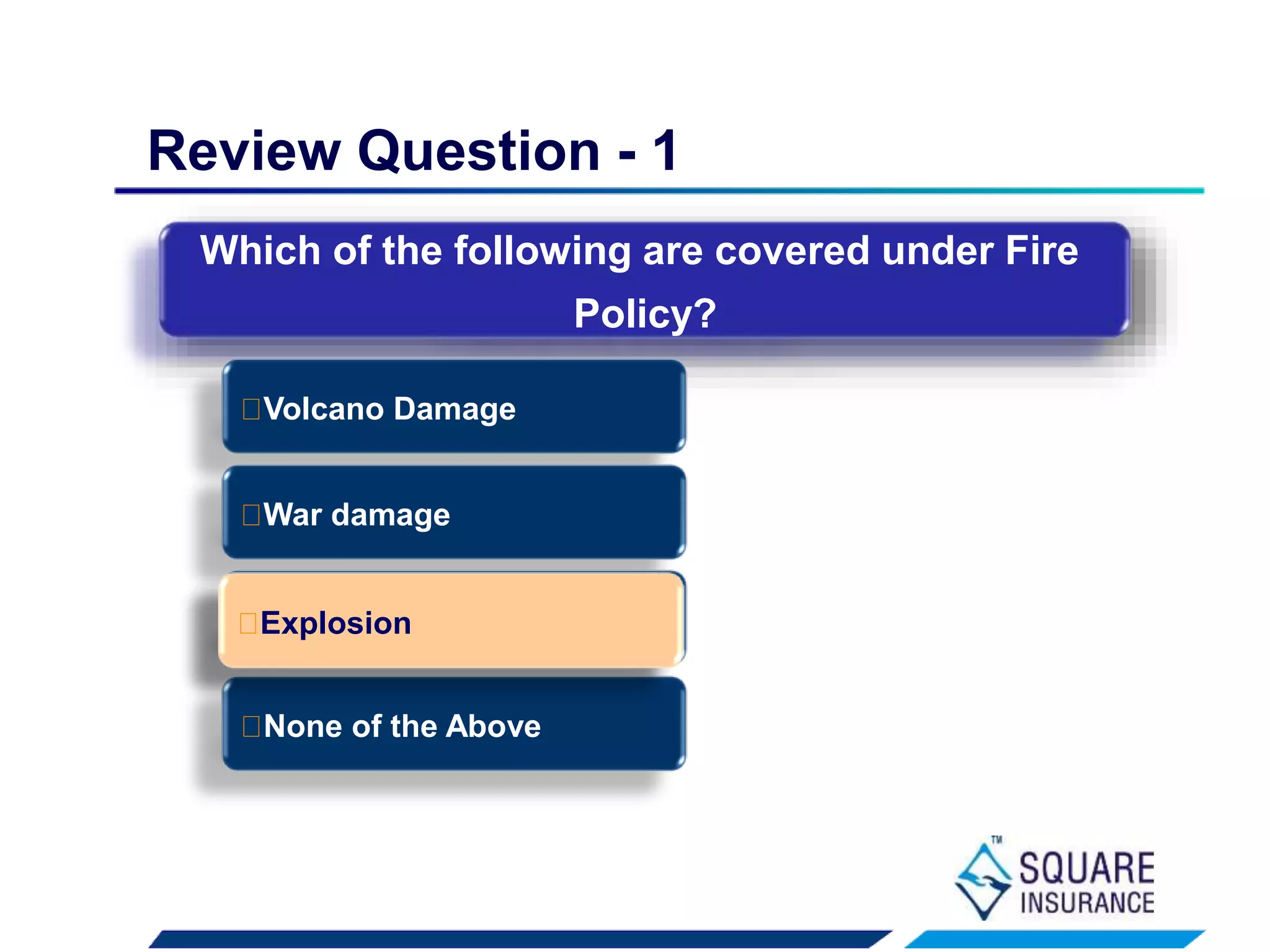 Standard Fire & Special Perils Policy (Internal Training) | PPTX