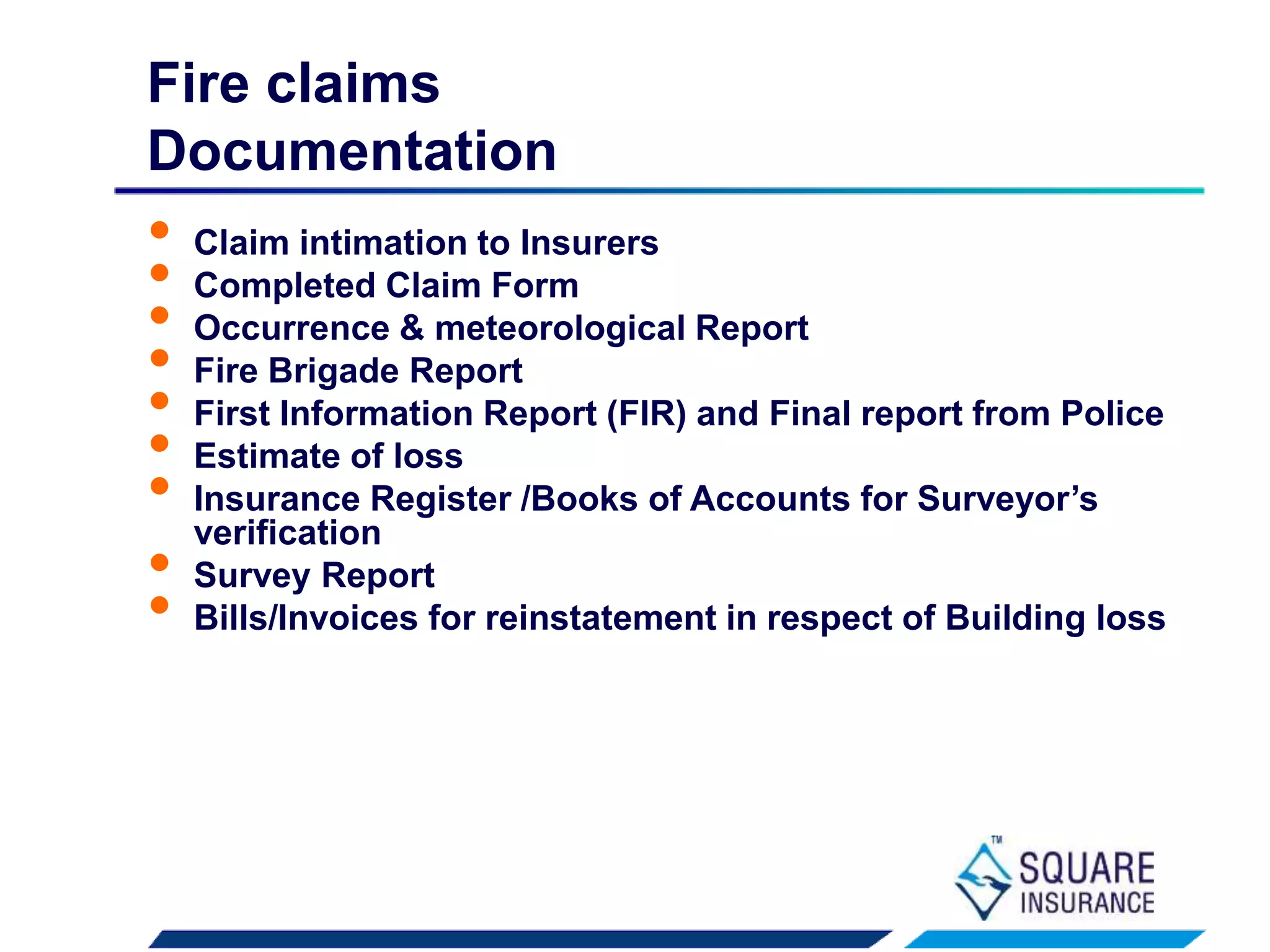 Standard Fire & Special Perils Policy (Internal Training) | PPTX