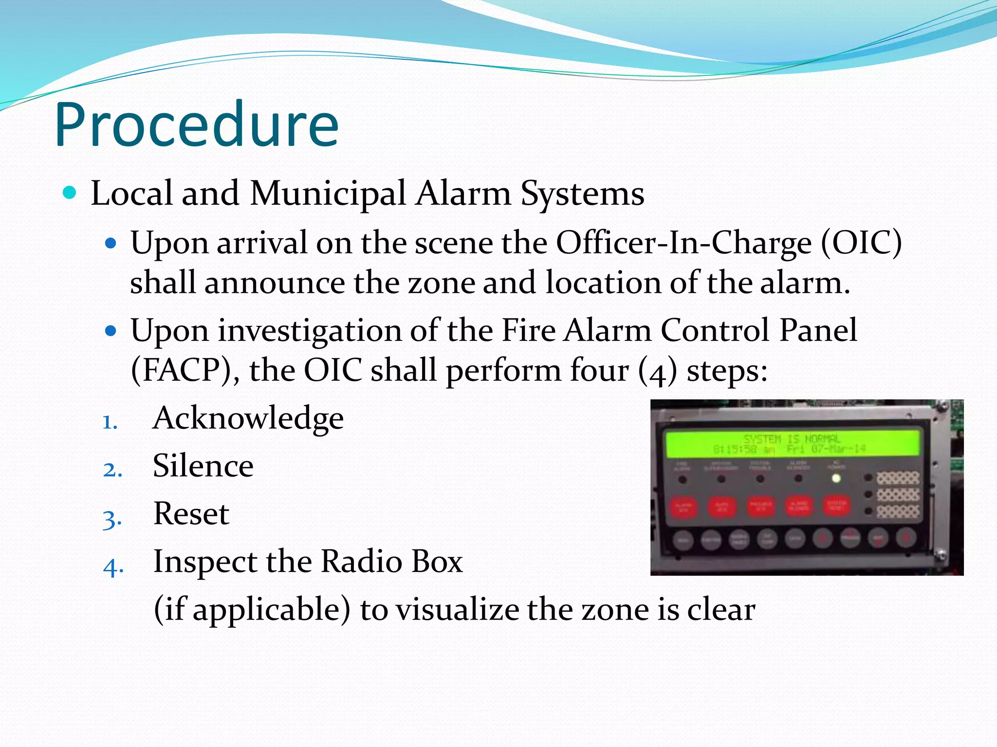 Fire Alarm Control Panel Operations | PPSX