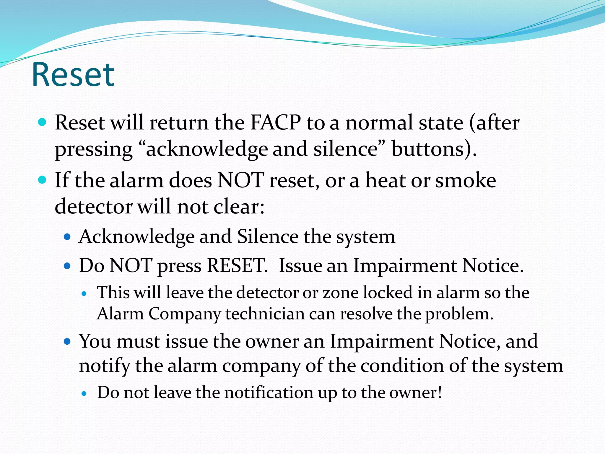 Fire Alarm Control Panel Operations | PPSX