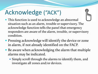 Fire Alarm Control Panel Operations | PPSX