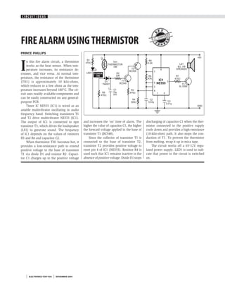 Fire alarm using thermistor | PDF