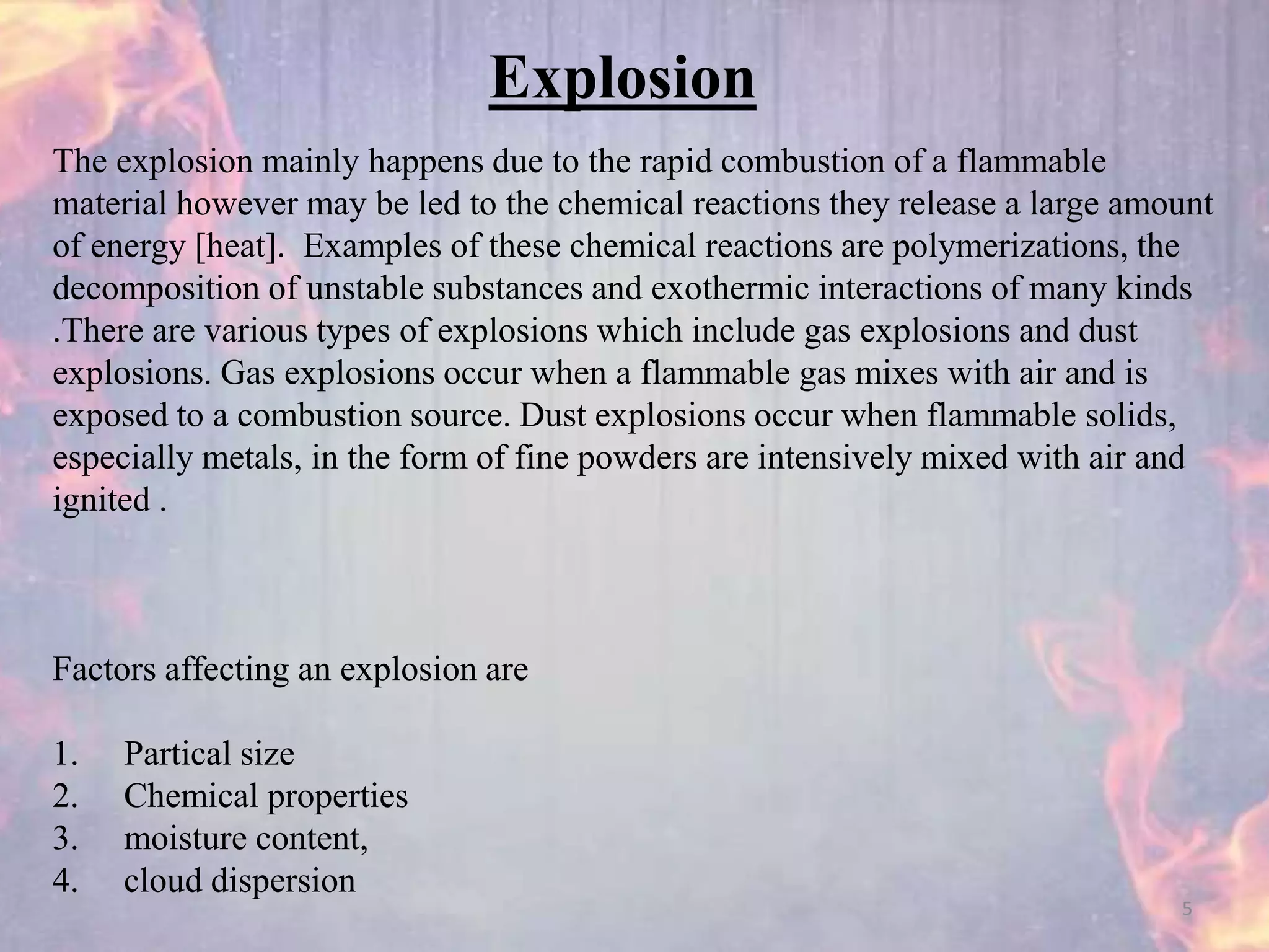 Fire and explosion | PPTX