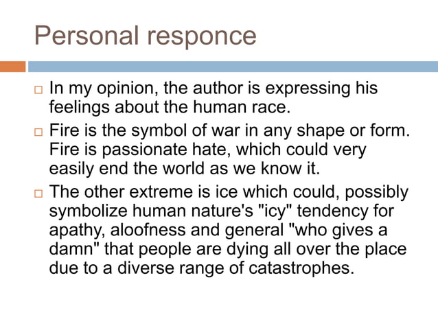 Fire and ice by robert frost | PPT