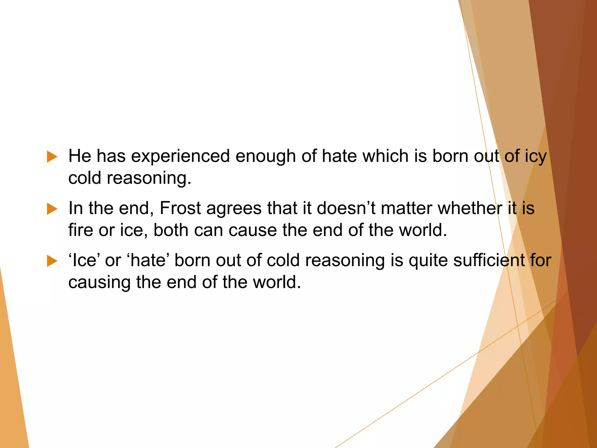 Fire and ice poem x | PPTX