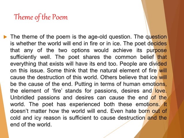 Fire and ice poem x | PPTX