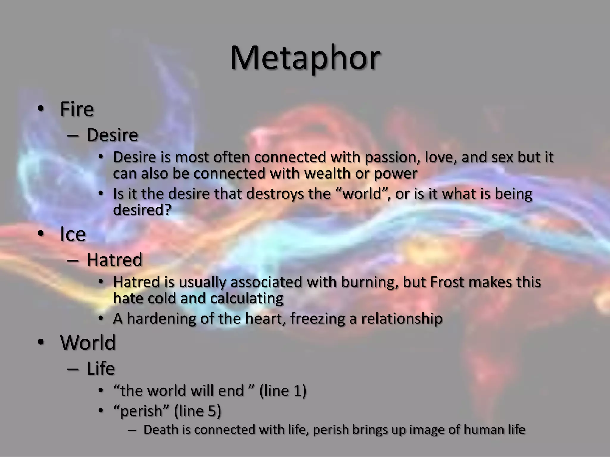 Fire and ice poetry presentation | PPTX