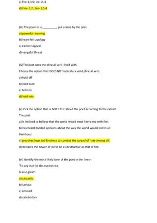 Fire and ice worksheet | DOCX | Geology | Science