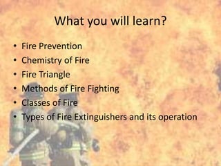 Fire and safety management | PPTX