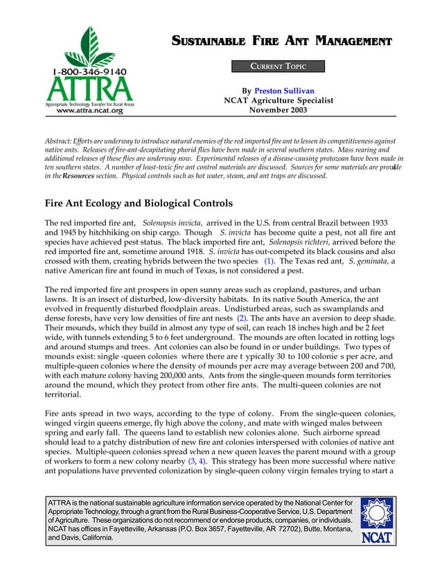 Sustainable Fire Ant Management | PDF | Geography | Science