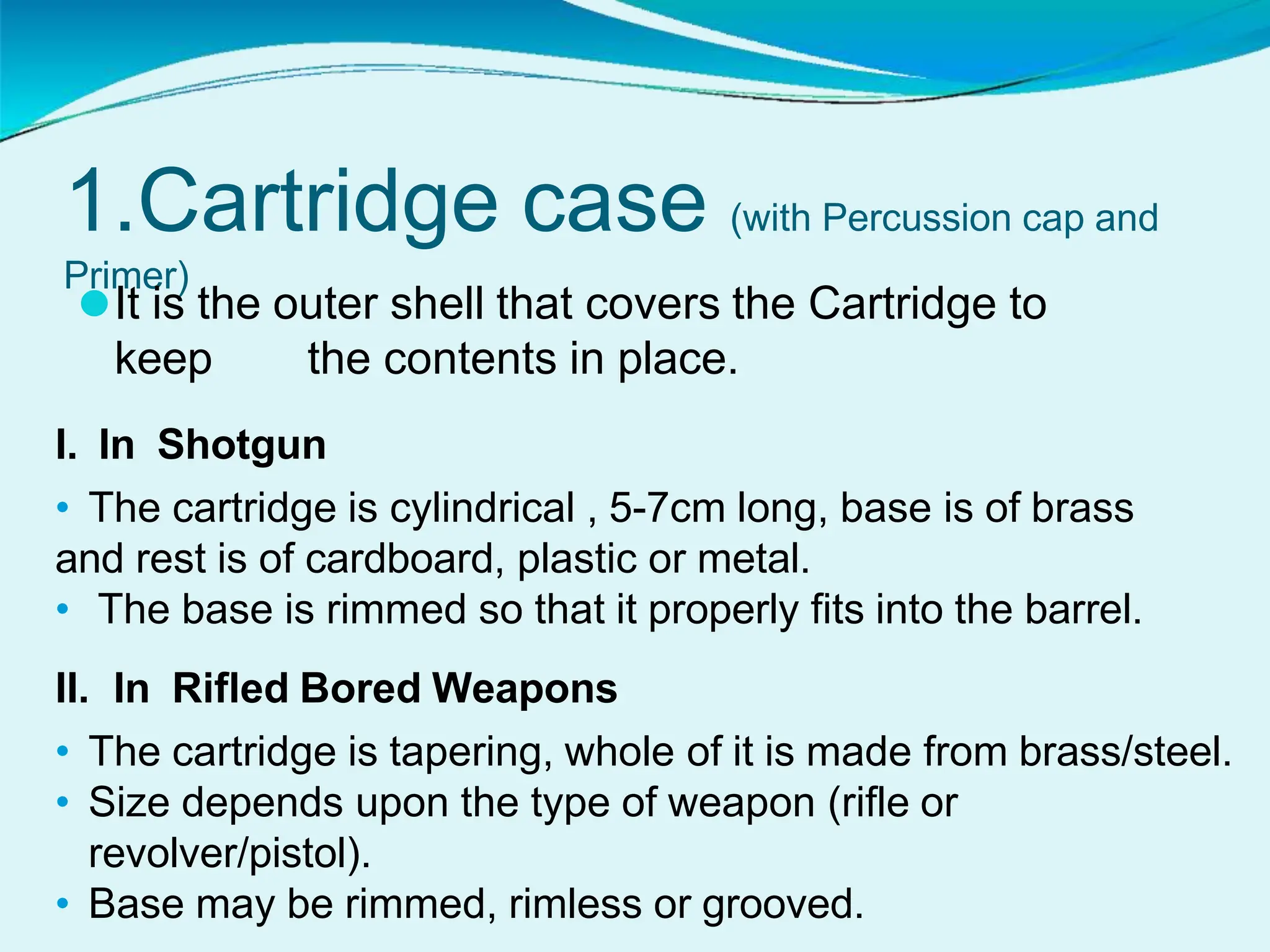 Shotgun and Rifle Cartridge's Ballistics | PPTX