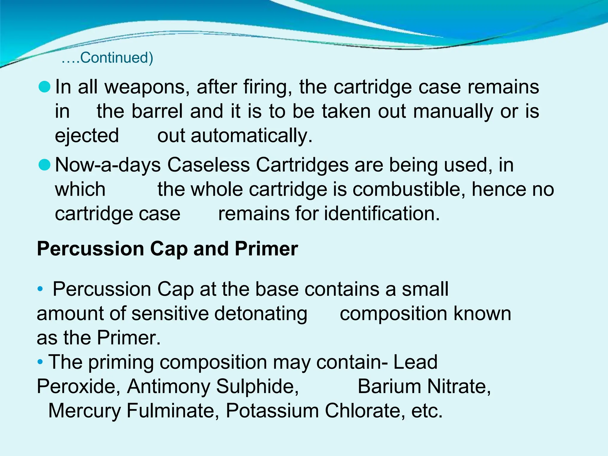 Shotgun and Rifle Cartridge's Ballistics | PPTX