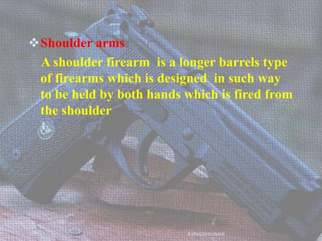 Firearm and its classification. | PPTX | Arms & Ammunition | Sensitive ...