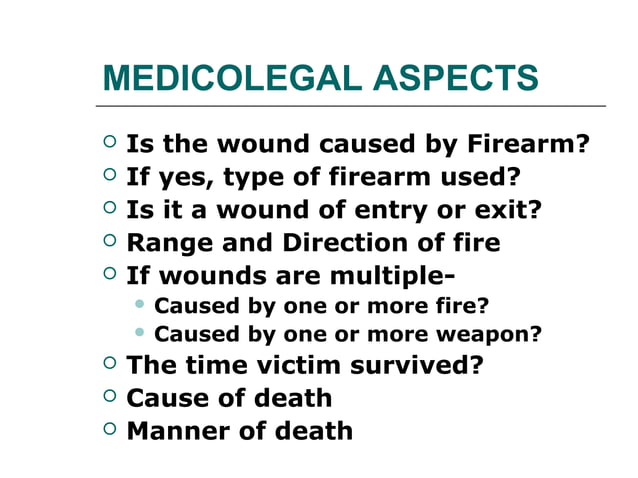 Fire arm injuries | PPT
