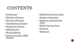 Firearm Injuries And Its Mli Ppt 89 Pptx