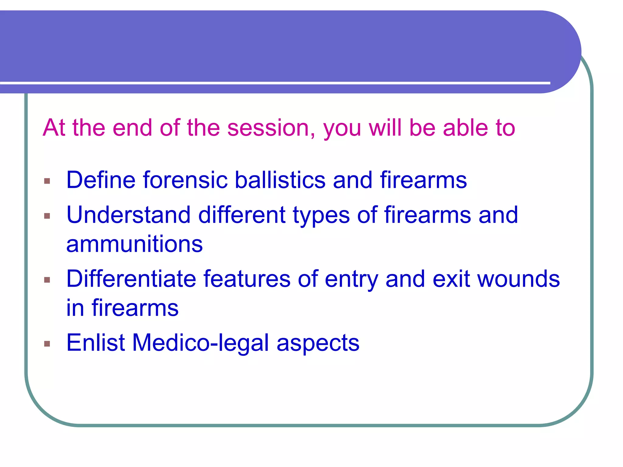 Firearm injuries - Forensic Aspects | PPT