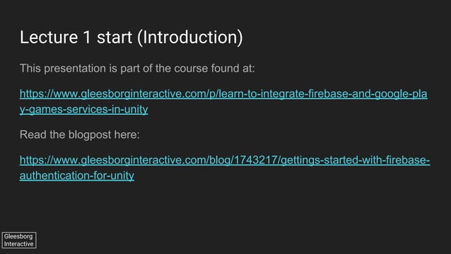 Firebase play-games-services-unity | PPT