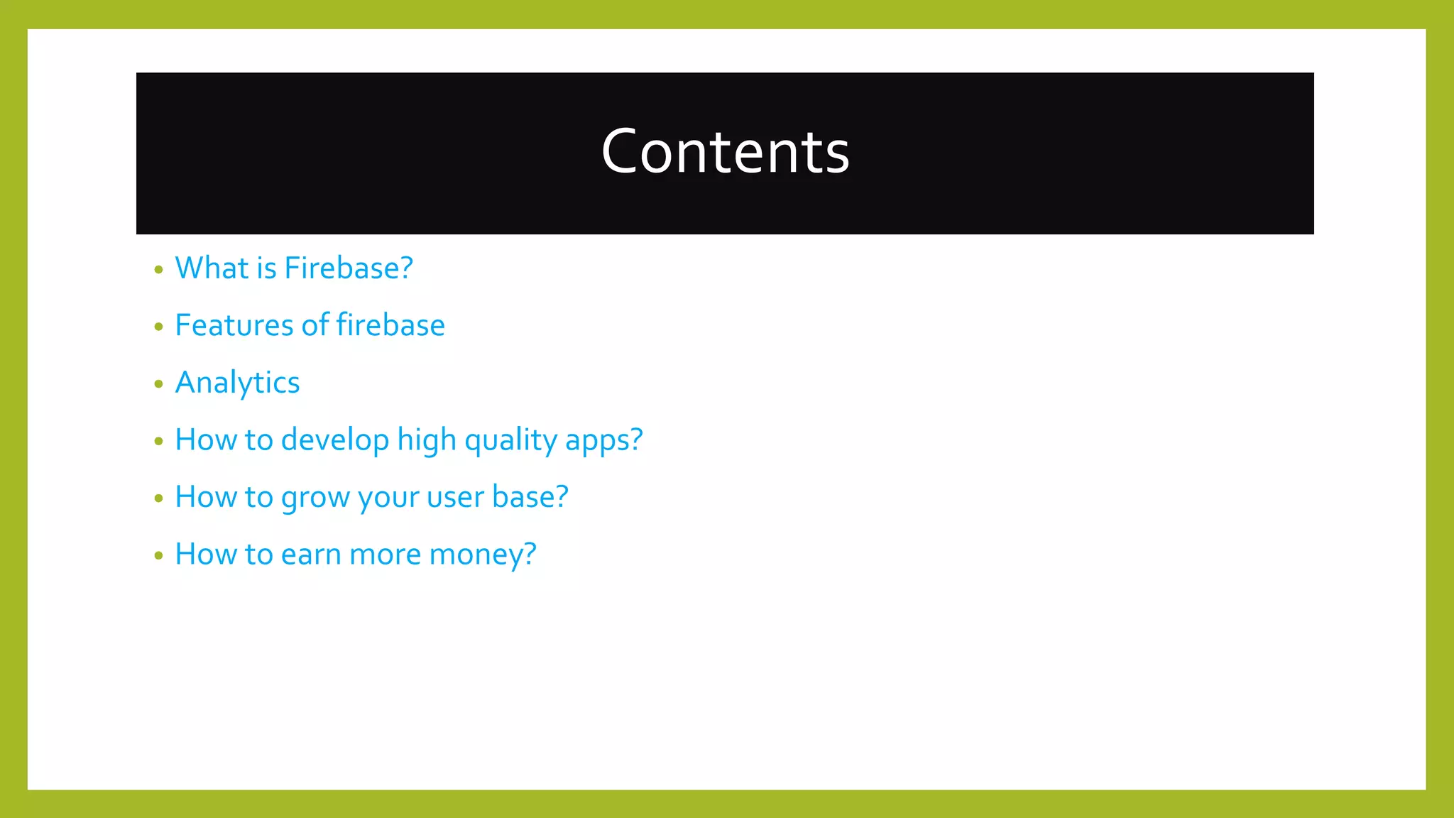 Firebase Introduction | PPTX