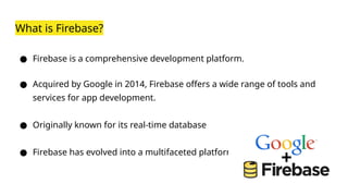 Firebase 101 - Firebase Guide Zero to Hero | PPTX