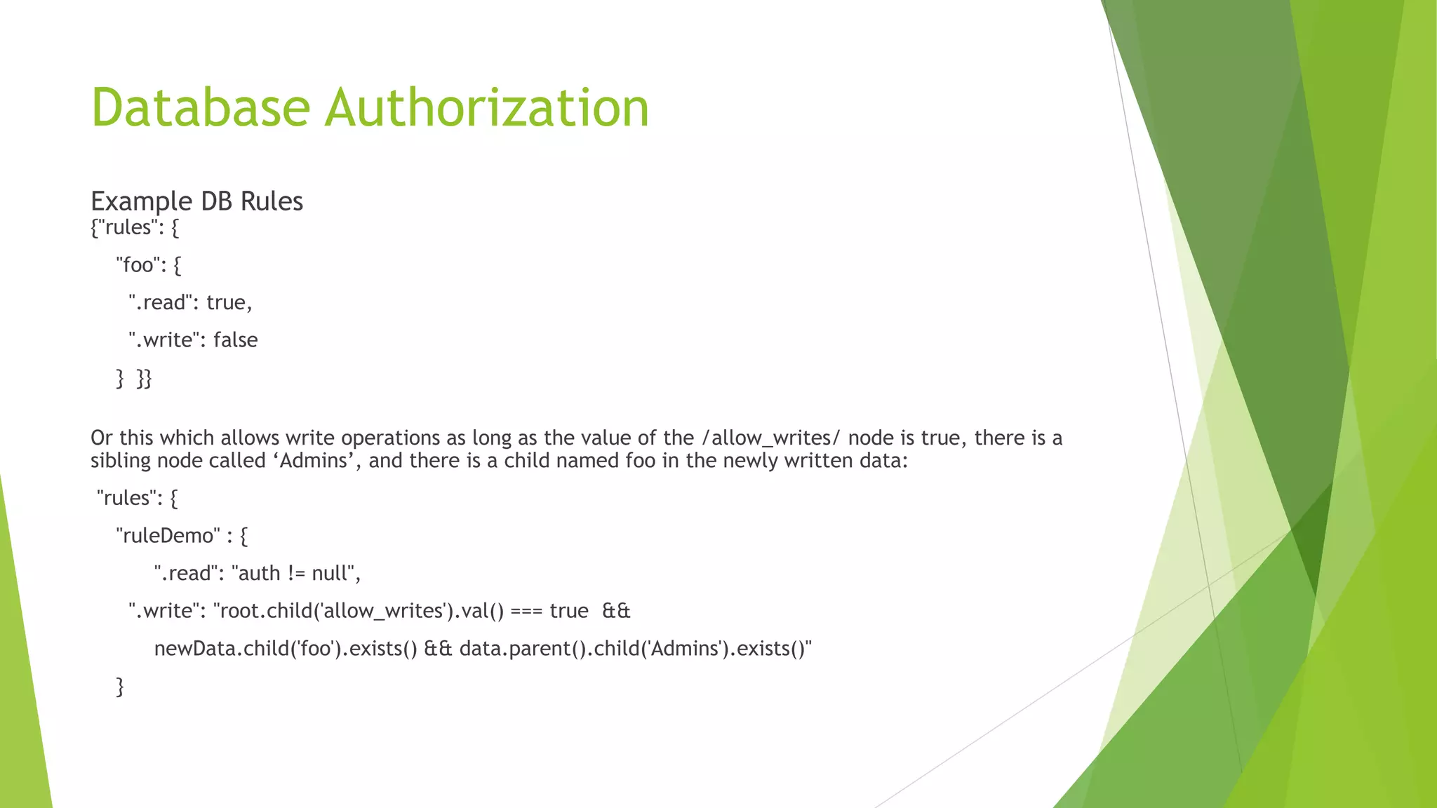 Firebase Authorization Pptx Databases Computer Software And