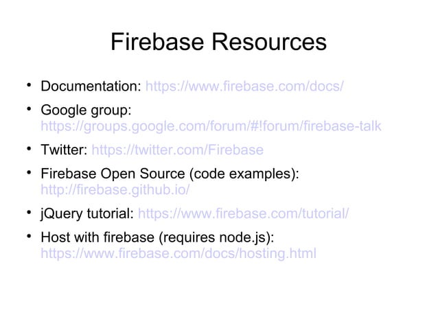 Firebase presentation | PPT