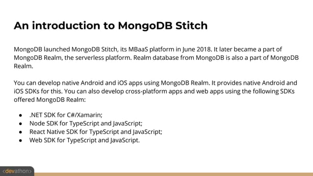 Firebase vs MongoDB Stitch vs AWS Amplify vs Azure Mobile Apps | PPT