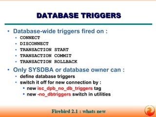 Firebird 2.1 What's New by Vladislav Khorsun (English) | ODP ...