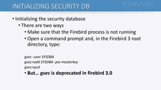 Firebird 3.x guida alla migrazione | PPT
