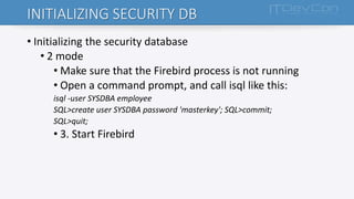 Firebird 3.x guida alla migrazione | PPT