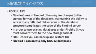 Firebird 3.x guida alla migrazione | PPT