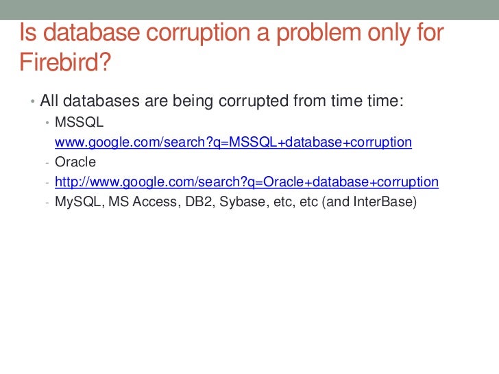 Firebird Database Recovery And Protection For Enterprises And Isv 