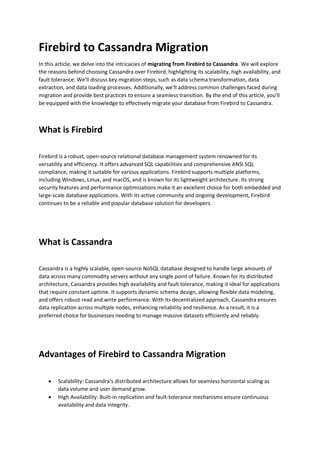 Firebird to Cassandra Migration - Ask On Data | PDF
