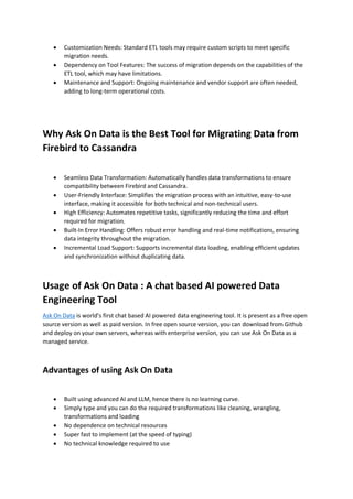 Firebird to Cassandra Migration - Ask On Data | PDF