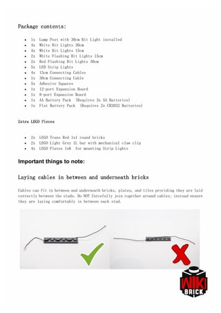 Manual Instruction Led Light for LEGO 10197 Fire Brigade Brick Kits | PDF
