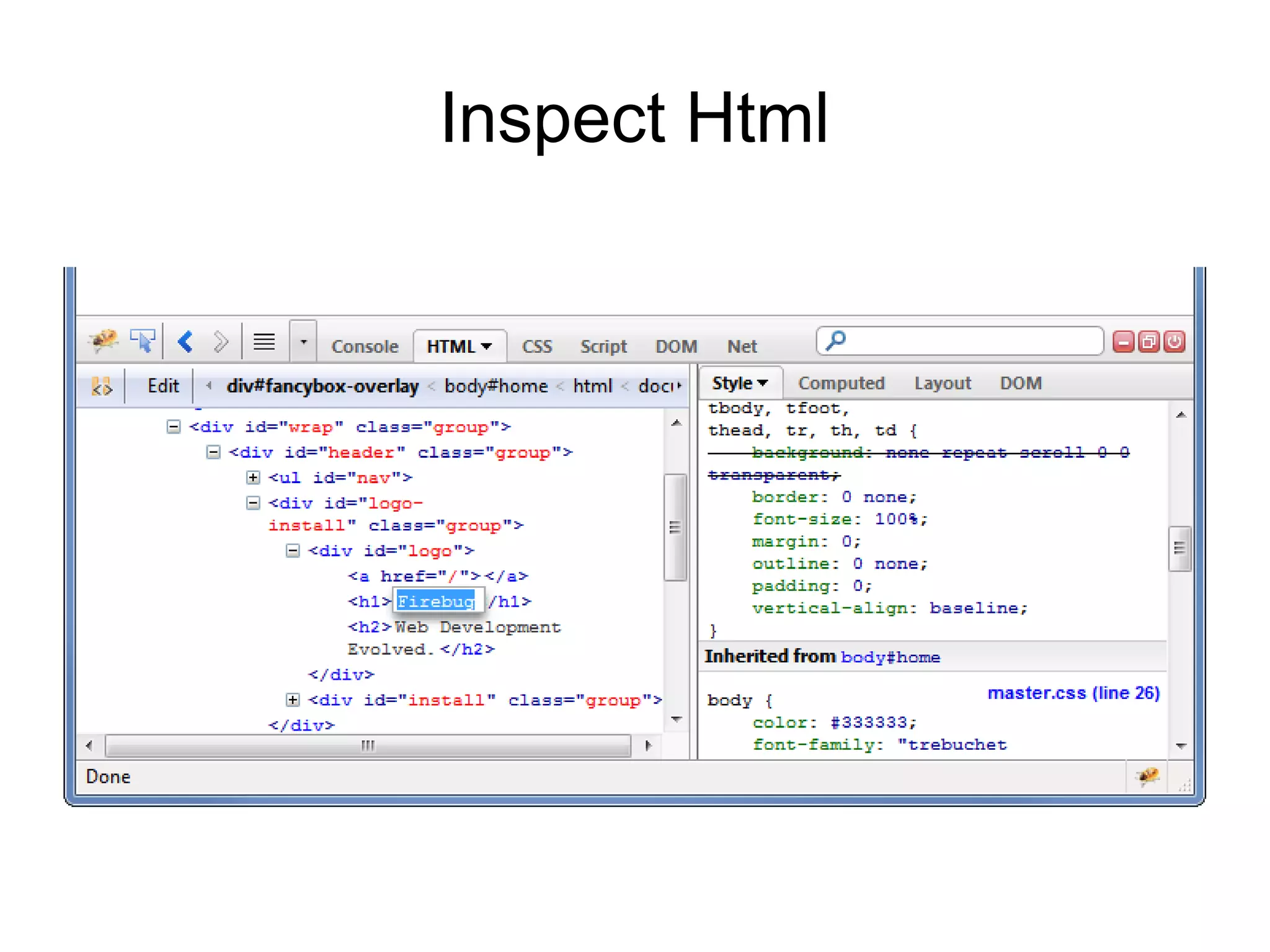 Debugging with Firebug | PPT