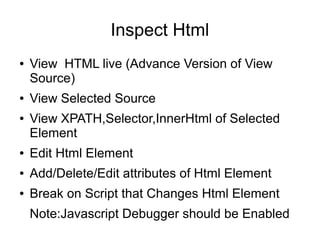 Debugging with Firebug | PPT
