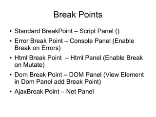 Debugging with Firebug | ODP