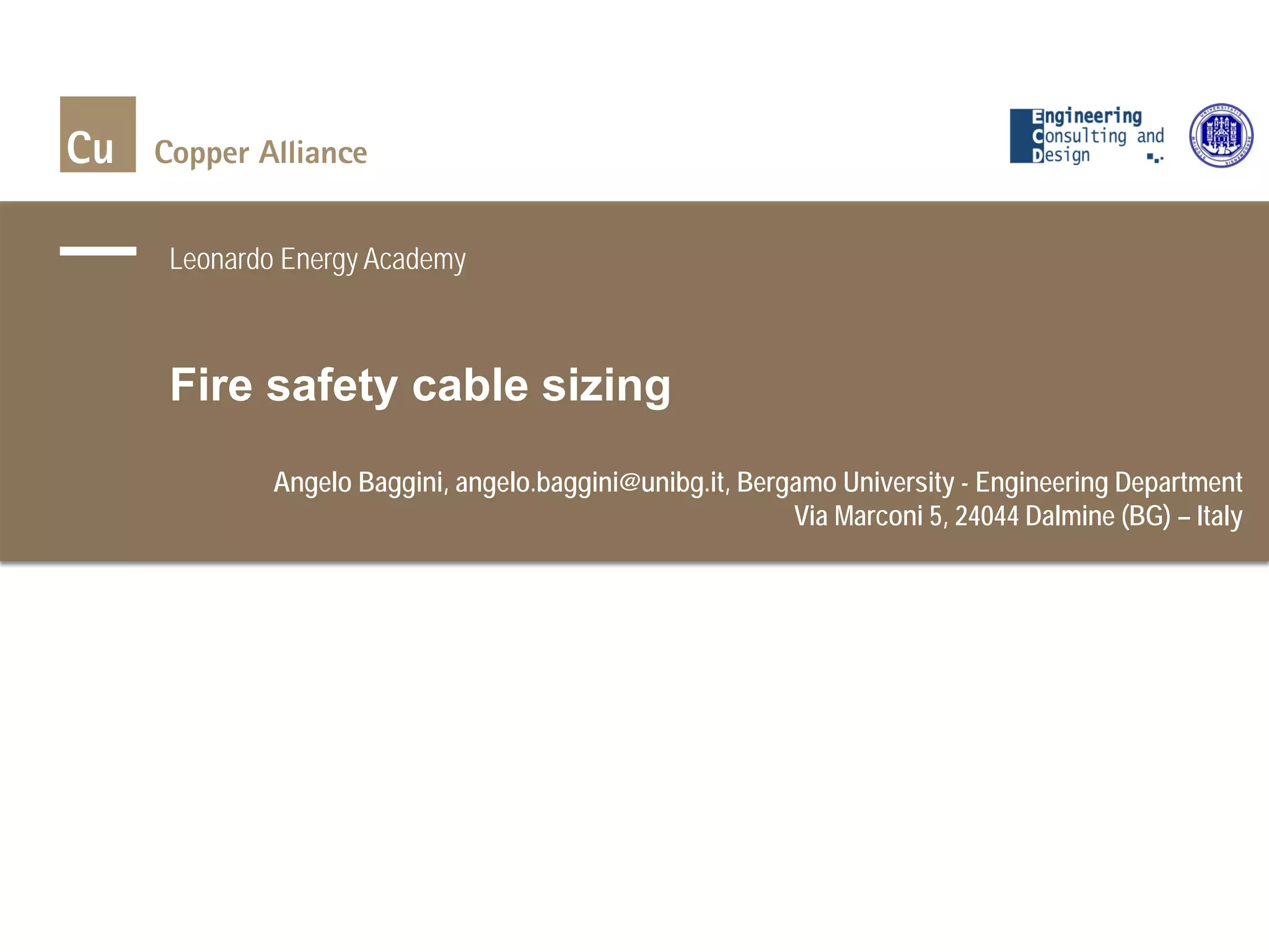 Fire cable sizing | PDF
