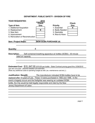 Fire Capital Request | XLS