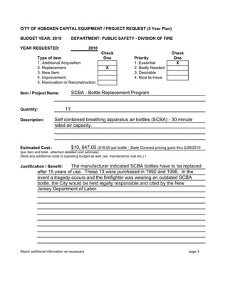 Fire Capital Request | XLS