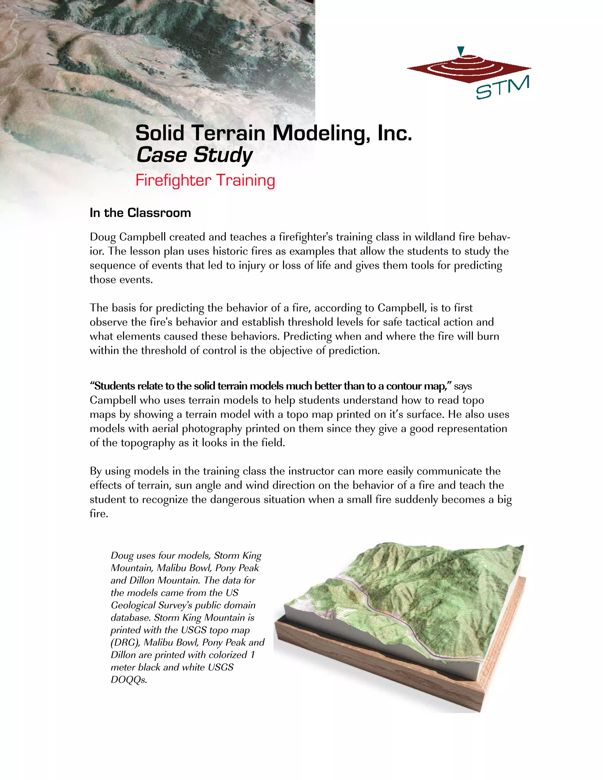 Solid Terrain Modeling, Inc.- Case Study - Firefighter Training | PDF ...