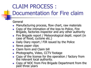 Fire Insurance claims | PPTX