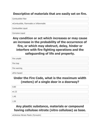 Fire code of_the_philippines_practice_exam(1) | PDF