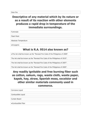 Fire code of_the_philippines_practice_exam(1) | PDF