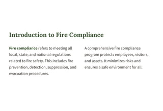 Fire Compliance Regulations What Every Business Needs to Know | PDF