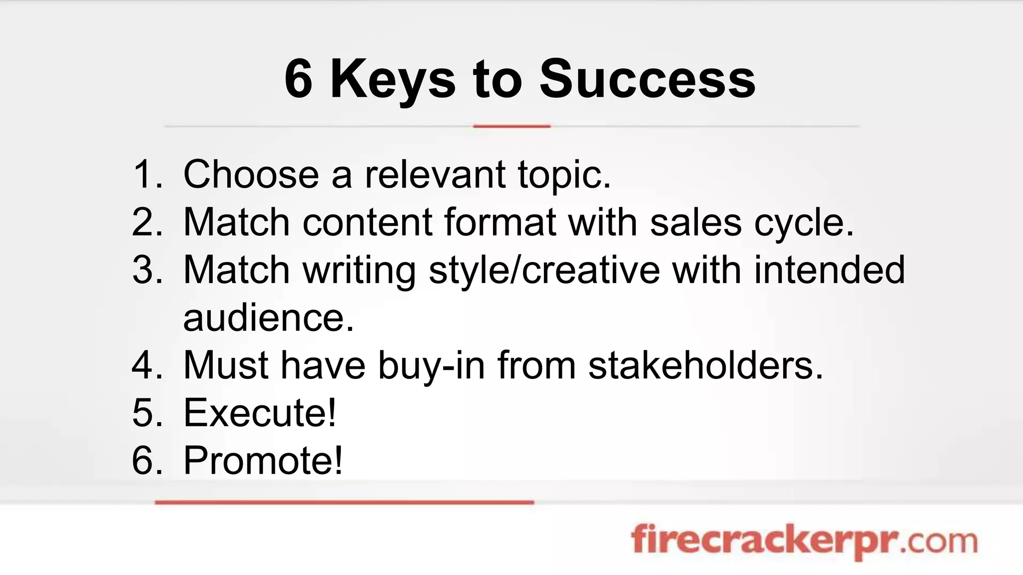 6 Keys to Success with Content Marketing