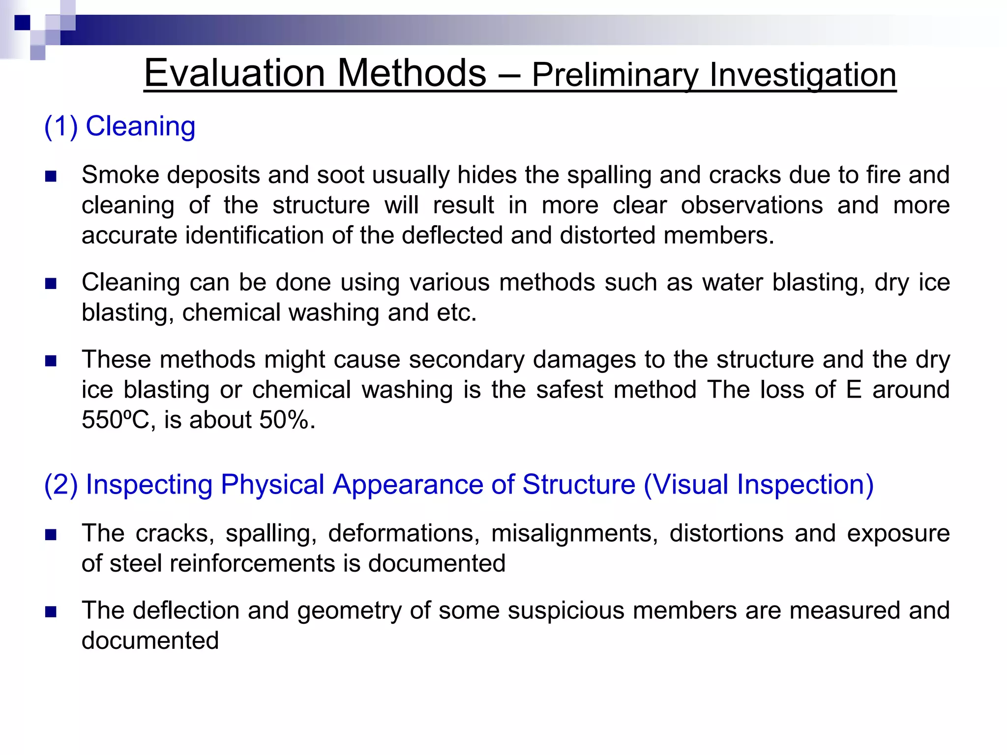 Fire damage, evaluation, ndt, and repair of concrete structures | PDF
