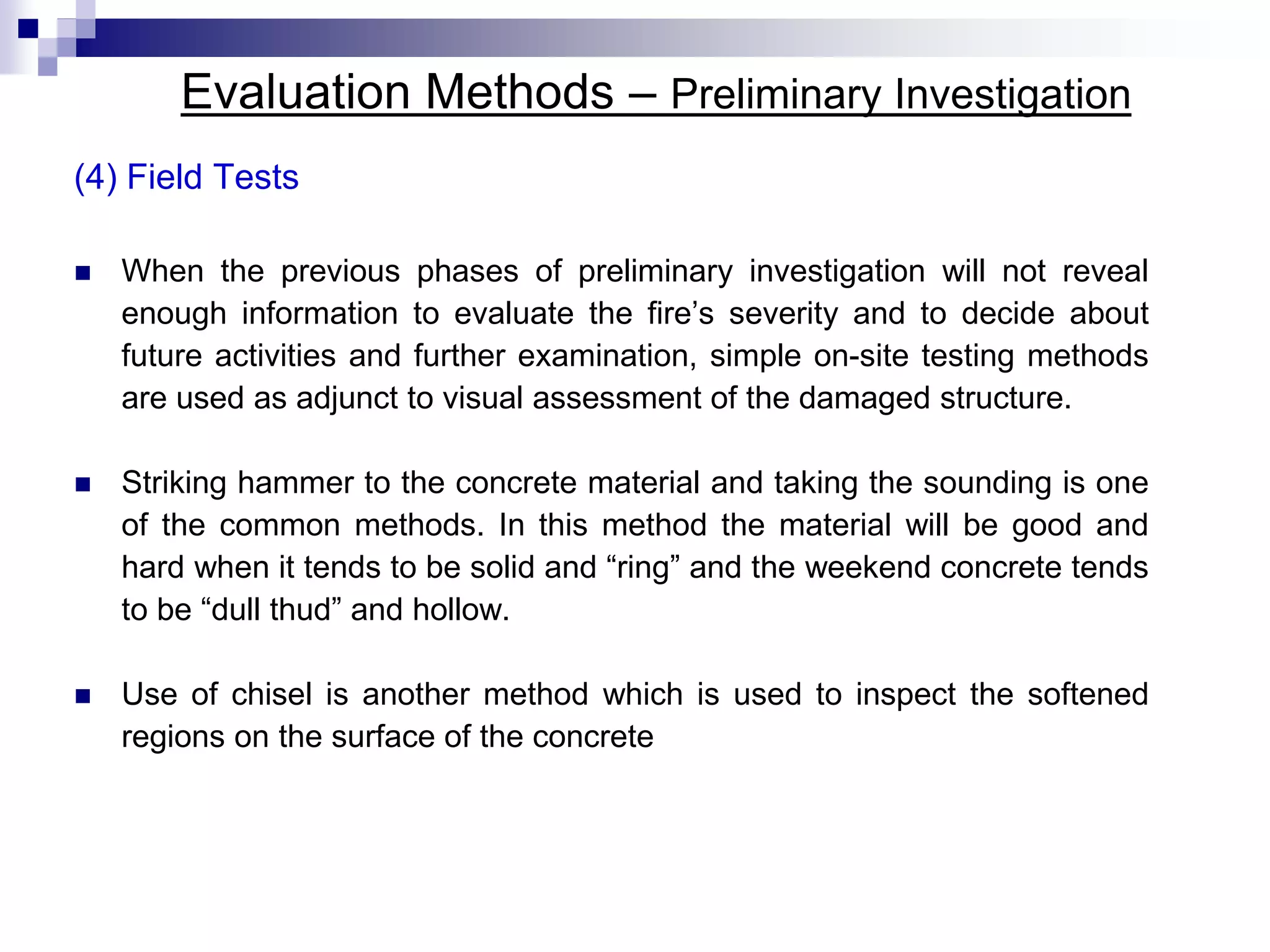 Fire damage, evaluation, ndt, and repair of concrete structures | PDF