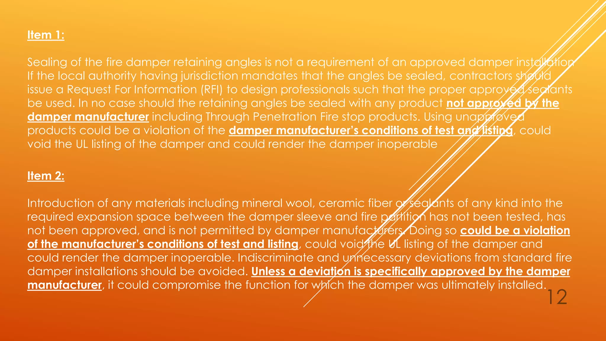 Fire dampers installation | PDF